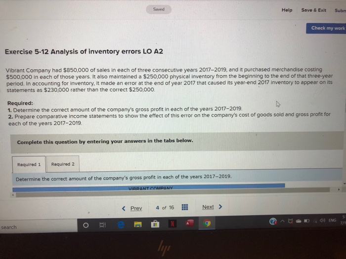 Solved Saved Help Save & Exit Subn Check my work Exercise | Chegg.com