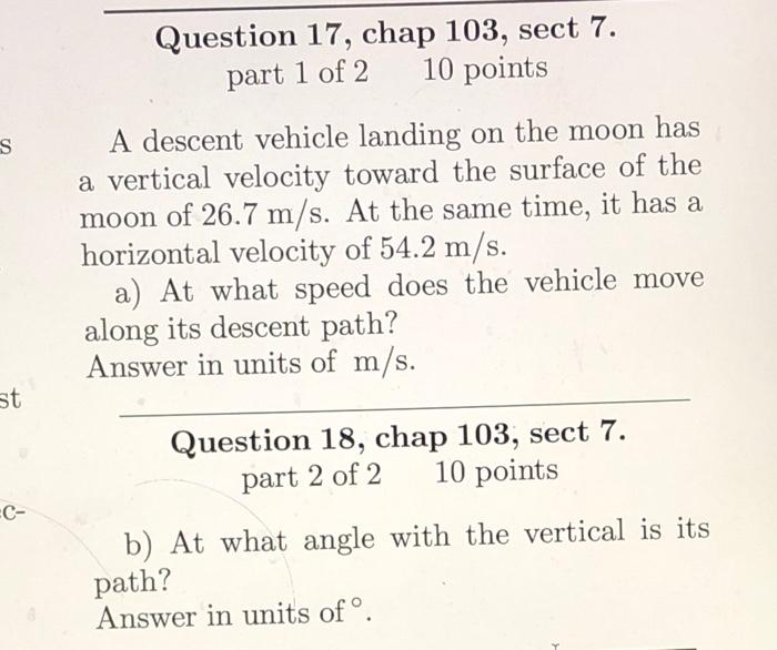 Solved Question 17, chap 103, sect 7. part 1 of 2 10 points | Chegg.com