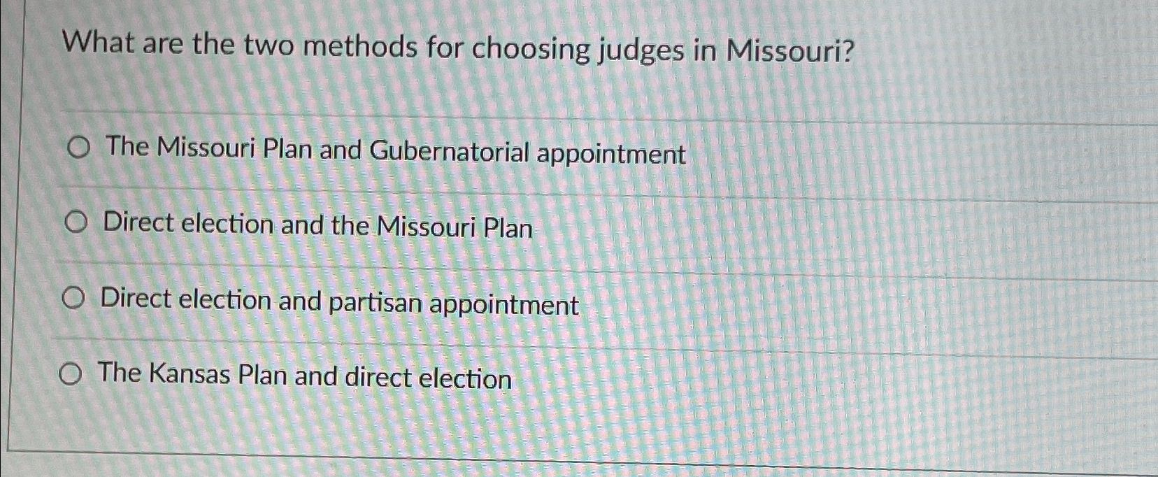 Solved What are the two methods for choosing judges in | Chegg.com