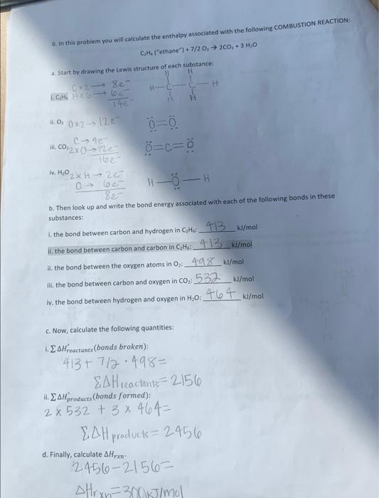7. Use the value you calculated in problem #6 part " | Chegg.com