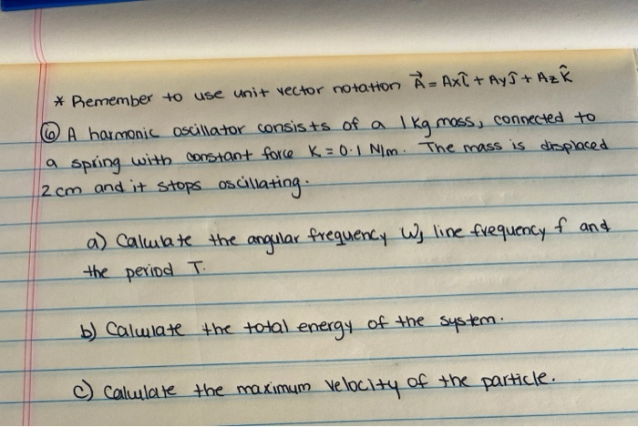 Solved * Remember to use unit vector notation Å= Axł + Ays + | Chegg.com