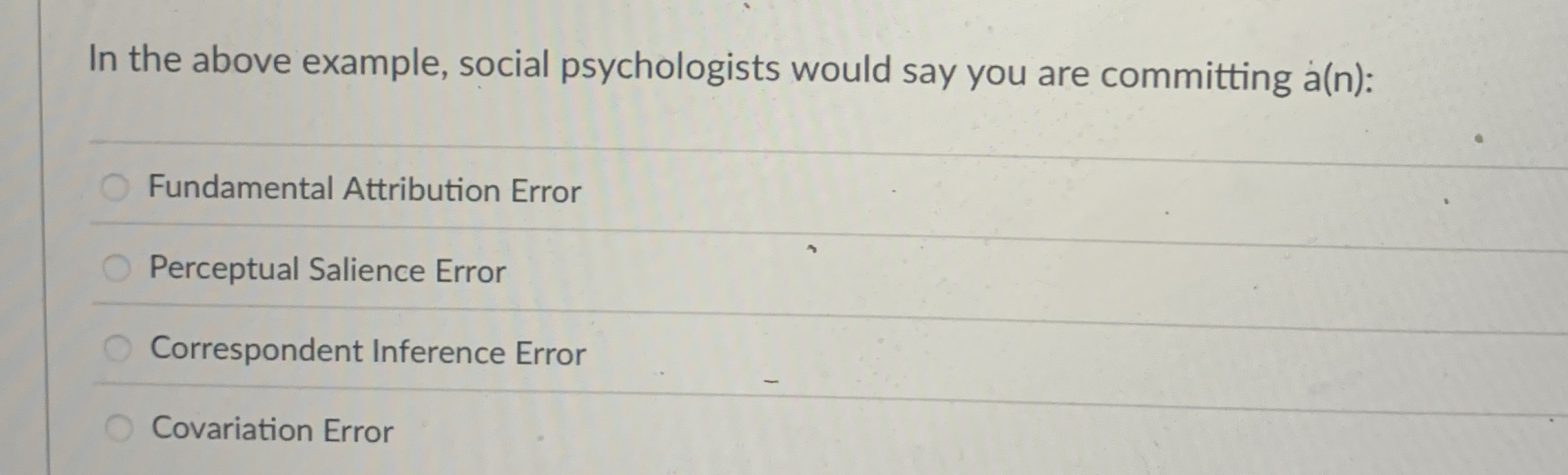 Solved In the above example, social psychologists would say | Chegg.com