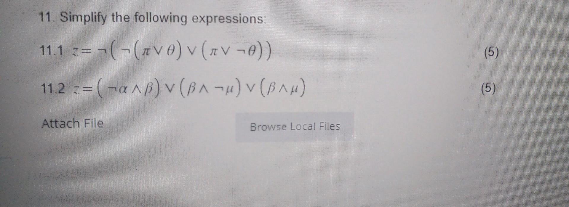 Solved 11. Simplify the following expressions: | Chegg.com