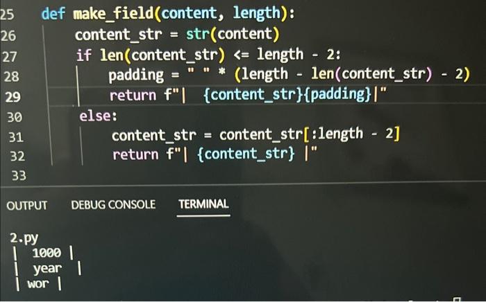 Solved help me fix the spacing in my code for the year | Chegg.com