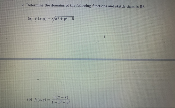 Solved 2. Determine the domains of the following functions | Chegg.com
