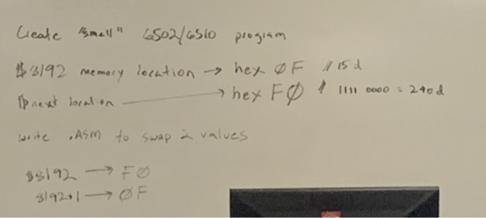 Create a small 6502/6510 processsor assembly language | Chegg.com