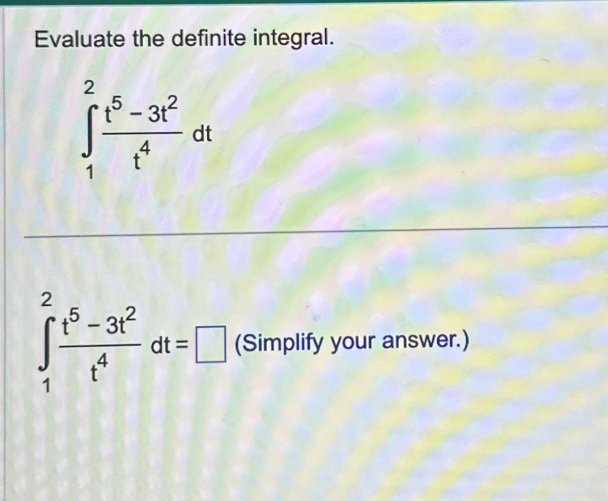 Solved Evaluate the definite | Chegg.com