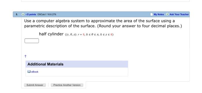 Solved O -12 points OSCalc1 16.6.279. 5. My Notes O Ask Your | Chegg.com Solved O -12 points OSCalc1 16.6.279. 5. My Notes O Ask Your | Chegg.com