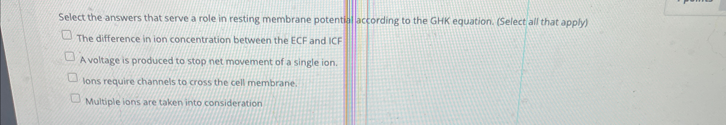 Solved Select the answers that serve a role in resting | Chegg.com