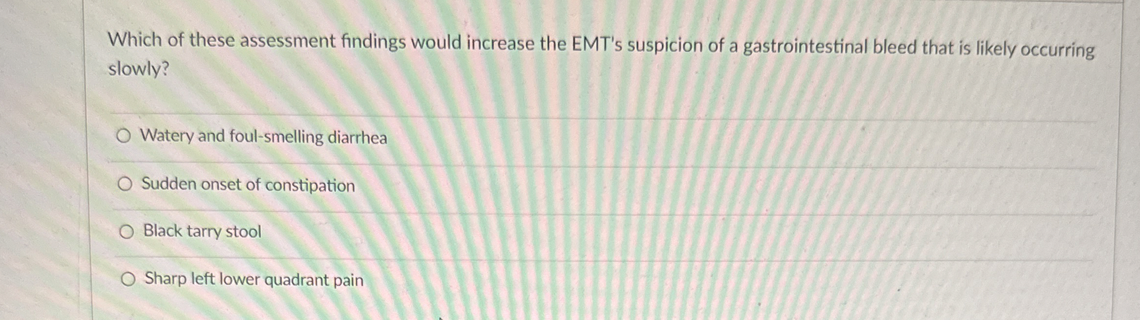 Solved Which of these assessment findings would increase the | Chegg.com