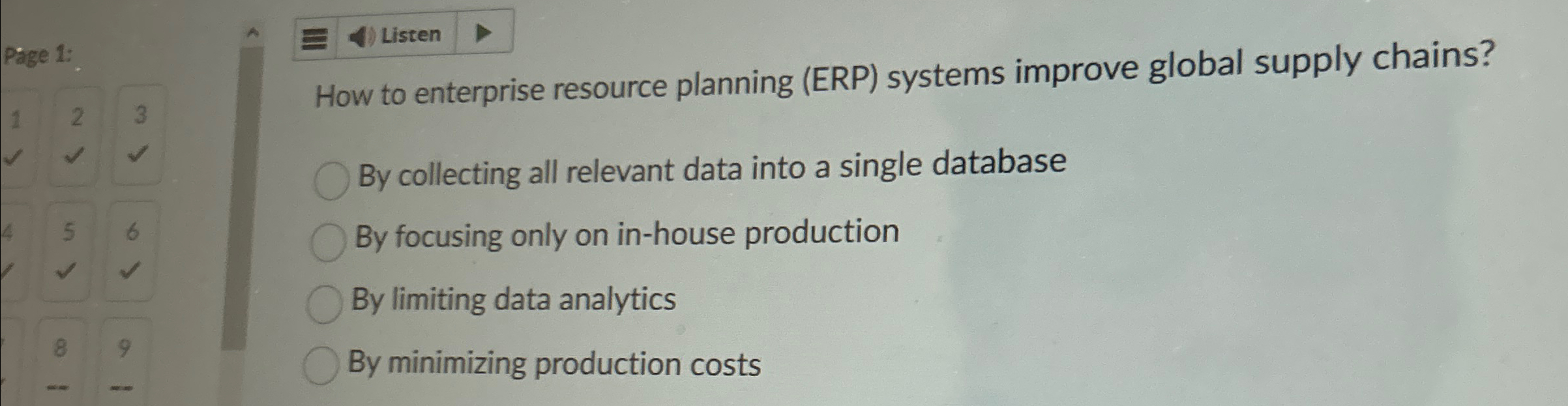 Solved ListenHow to enterprise resource planning (ERP) | Chegg.com