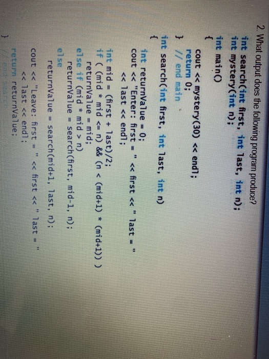 Solved QUESTION 1. What output does the following program | Chegg.com