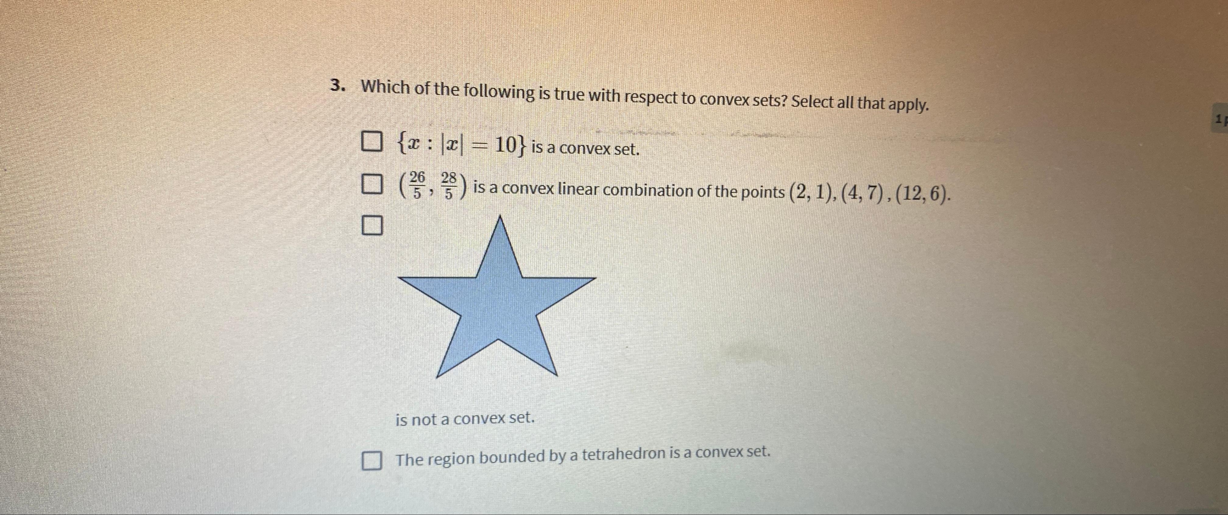 Solved Which of the following is true with respect to convex | Chegg.com