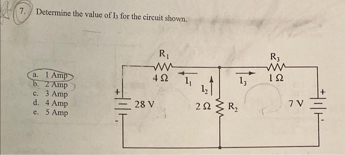 Solved Determine what the value of I3 is for given circuit. | Chegg.com
