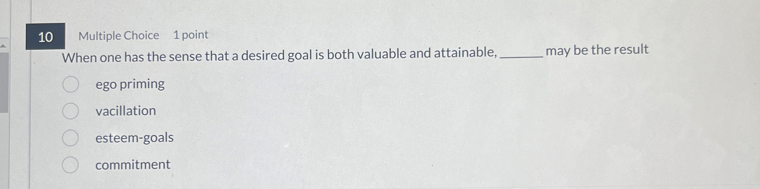 Solved 10Multiple Choice1 ﻿pointWhen one has the sense that | Chegg.com