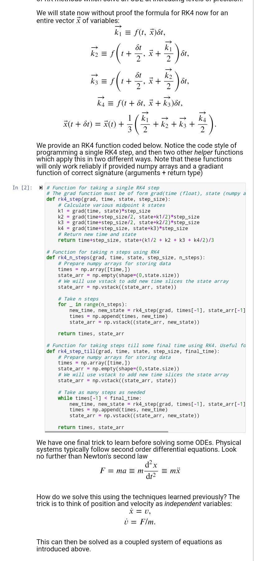 Solved We will state now without proof the formula for RK4 | Chegg.com