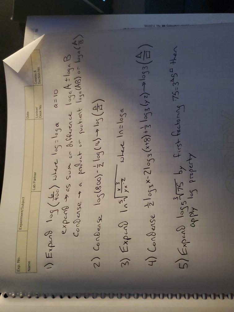 Solved Exp. No. Experiment/Subject Name Date Lab Partner | Chegg.com