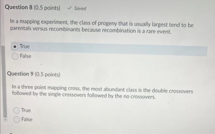 Solved In a mapping experiment, the class of progeny that is | Chegg.com