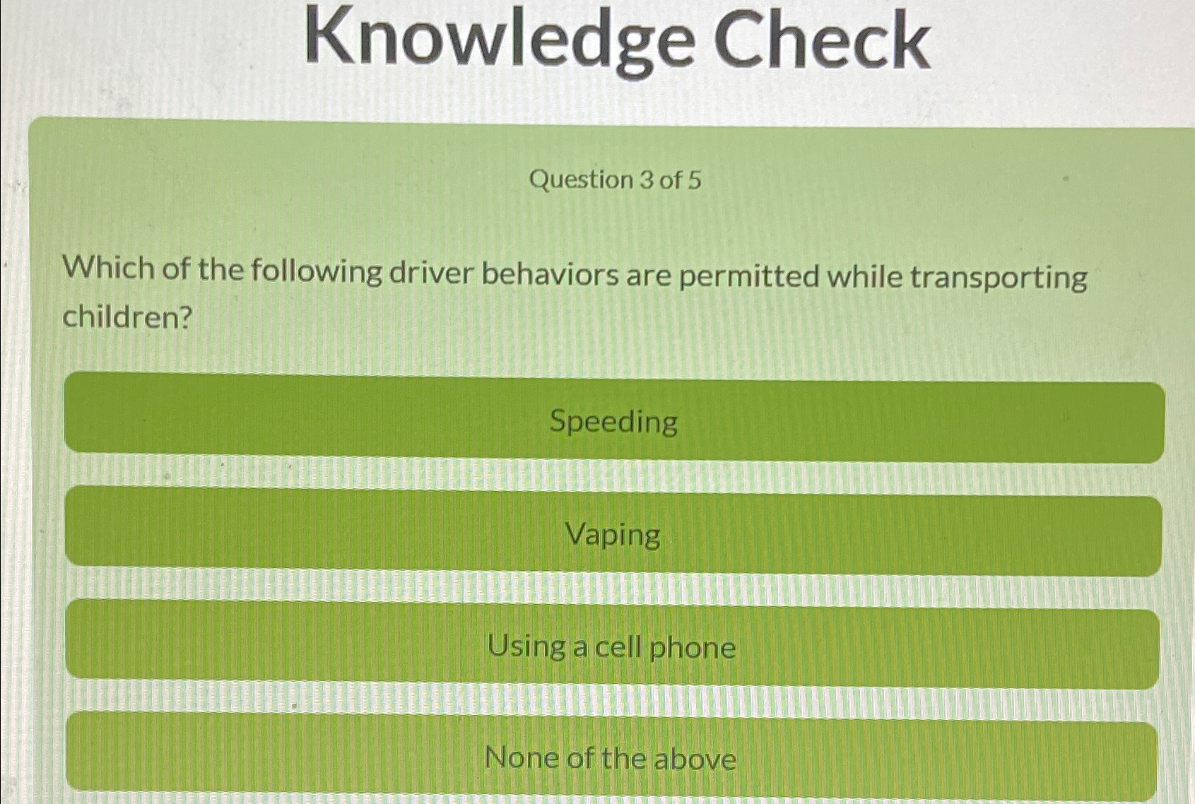Solved Knowledge CheckQuestion 3 ﻿of 5Which of the following | Chegg.com