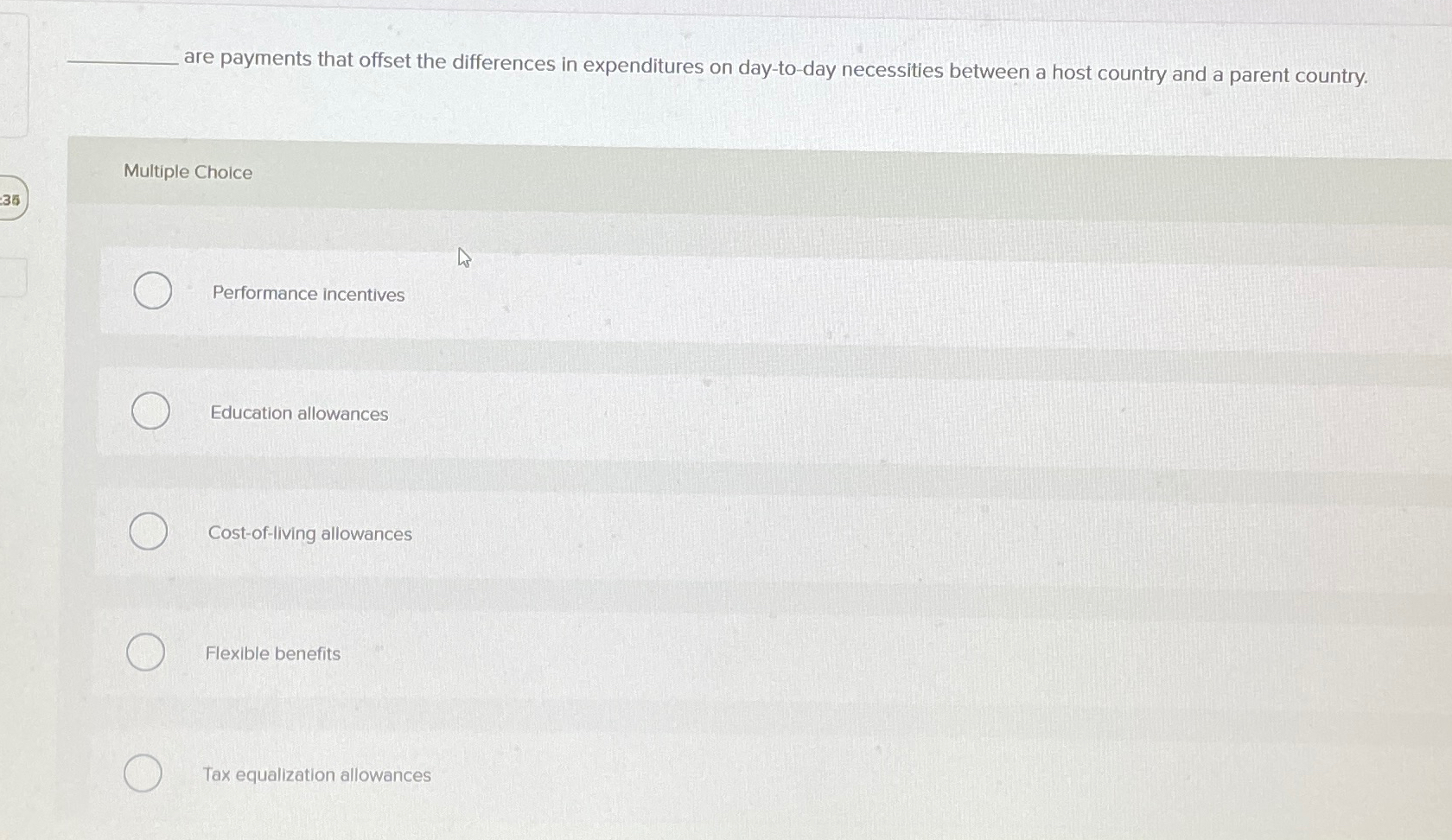 Solved are payments that offset the differences in | Chegg.com