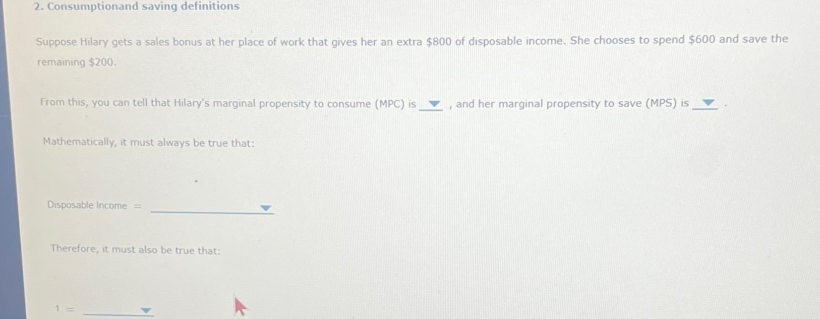 Solved Consumptionand saving definitionsSuppose Hilary gets | Chegg.com