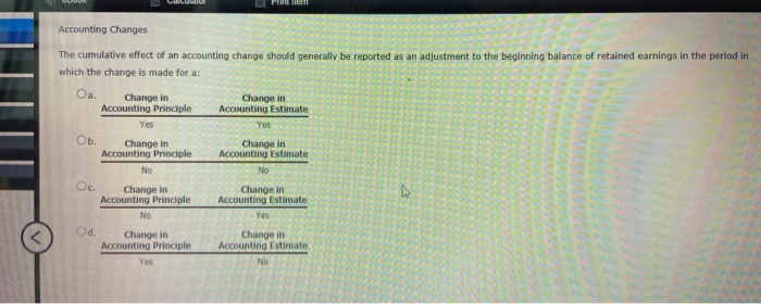 Solved Accounting Changes adjustment to the beginning | Chegg.com