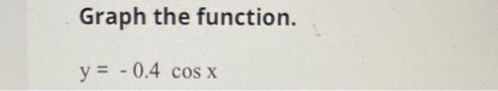 Solved Graph the function. y=−0.4cosx | Chegg.com
