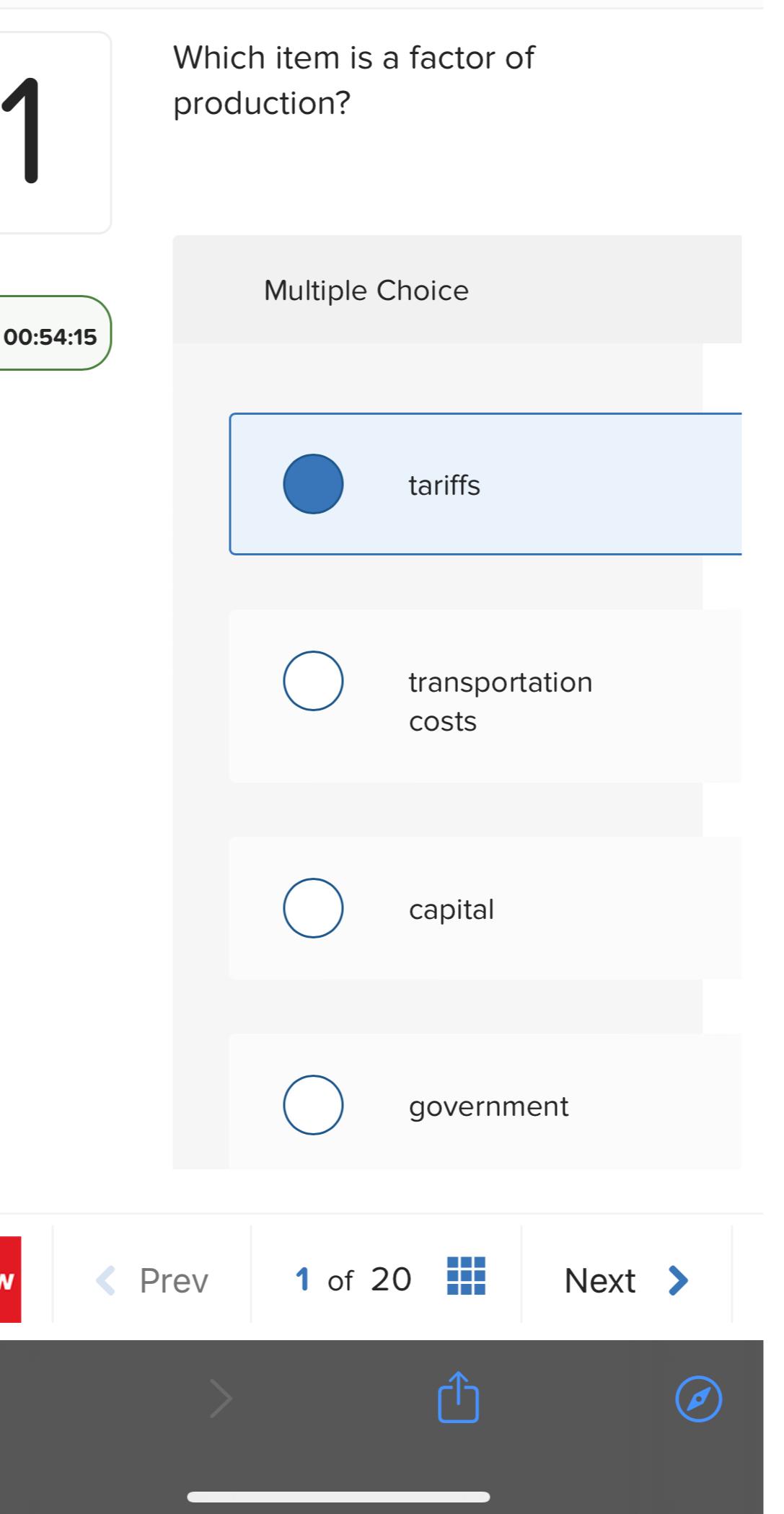 Solved Which item is a factor of production?Multiple | Chegg.com