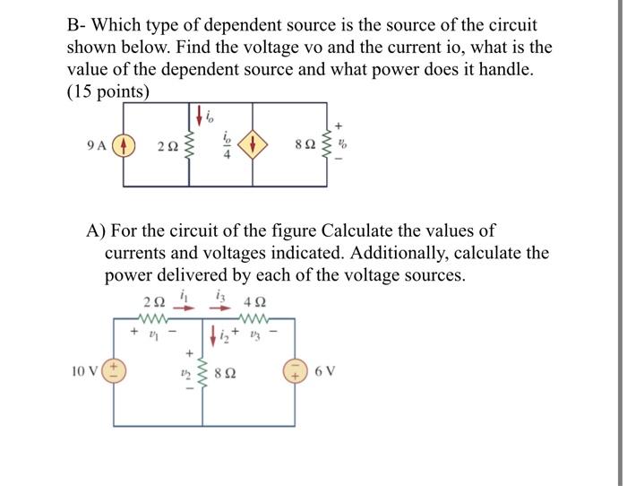Solved B- Which type of dependent source is the source of | Chegg.com