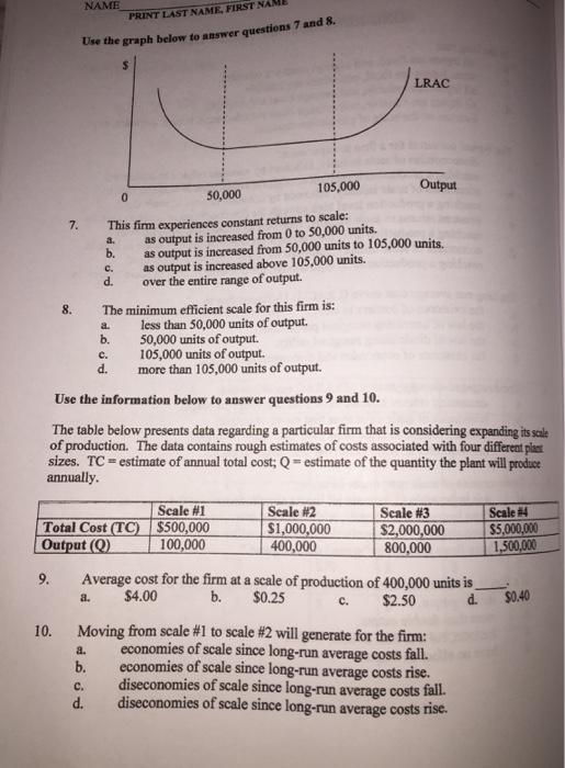 Solved LONG-RUN COSTS OF PRODUCTION AME SECTION all inputs | Chegg.com