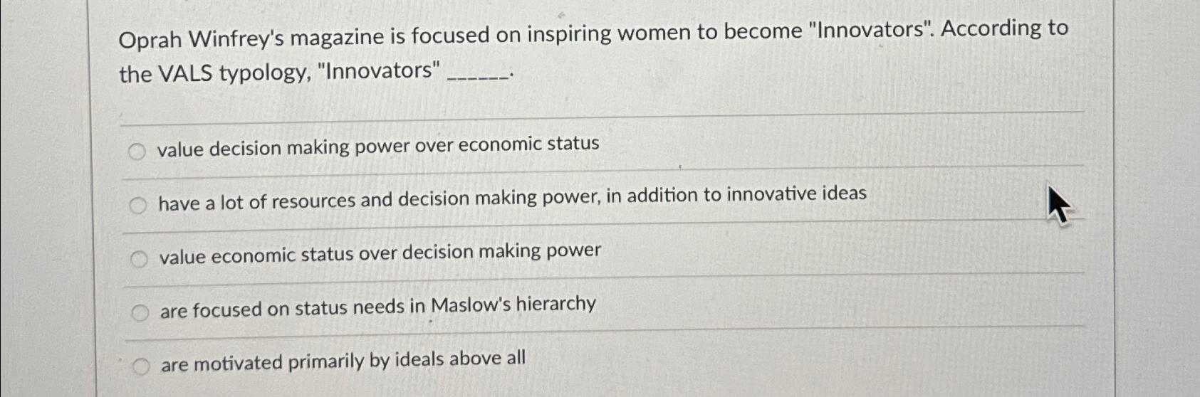 Solved Oprah Winfrey's magazine is focused on inspiring | Chegg.com