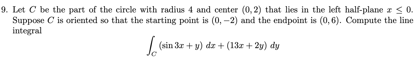 Solved Let C ﻿be the part of the circle with radius 4 ﻿and | Chegg.com