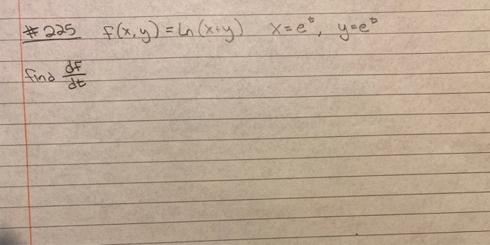 Solved *225 f(x, y) = Ln (x+y) x find of | Chegg.com
