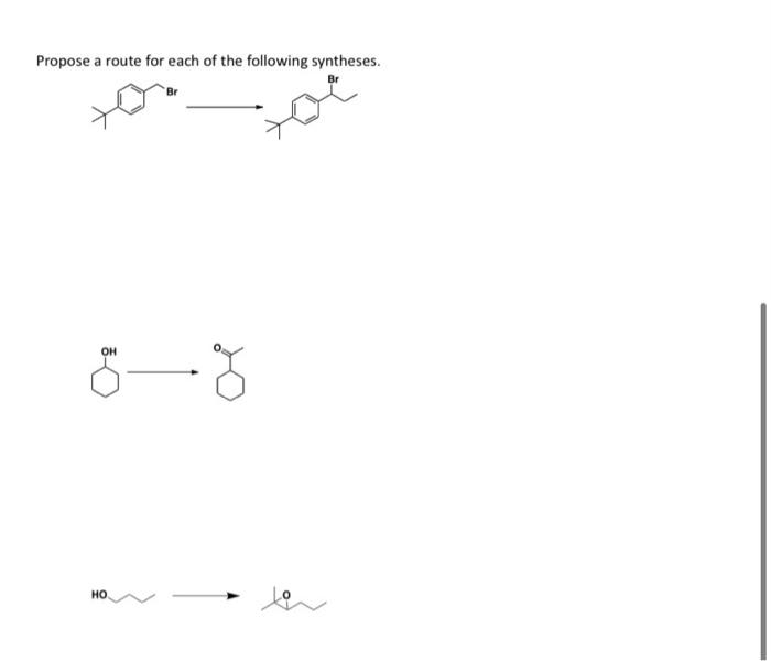 Solved Propose a route for each of the following syntheses. | Chegg.com