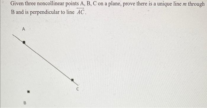 Solved Given three noncollinear points A, B, C on a plane, | Chegg.com