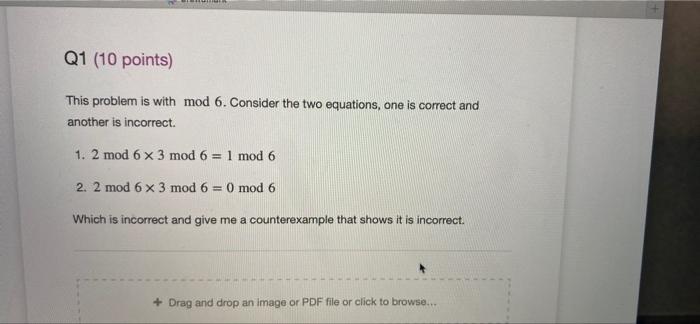 Solved Q1 (10 points) This problem is with mod 6. Consider | Chegg.com