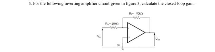 Solved For thw following inverting amplifier circuit given, | Chegg.com