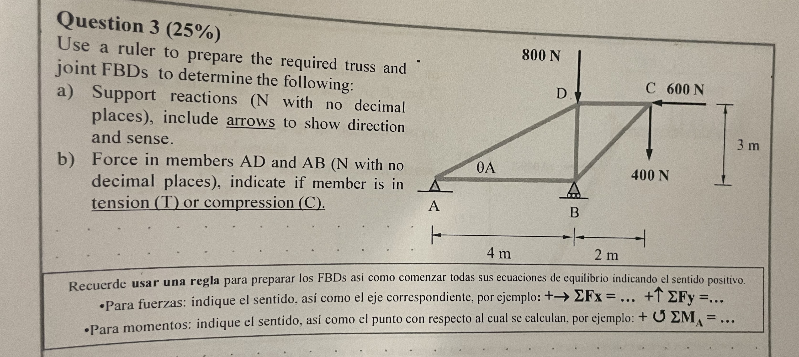 Solved Question 3 (25%)Use a ruler to prepare the required | Chegg.com