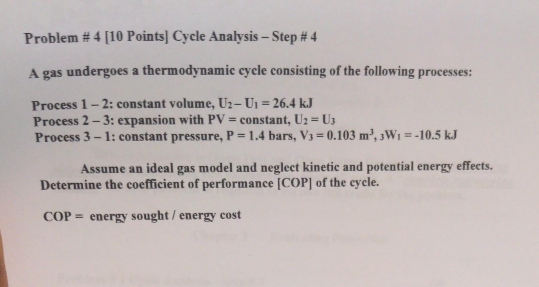 Solved Problem # 4 [10 Points] Cycle Analysis - Step # 4 A | Chegg.com