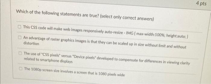 Solved Which of the following statements are true? (select | Chegg.com