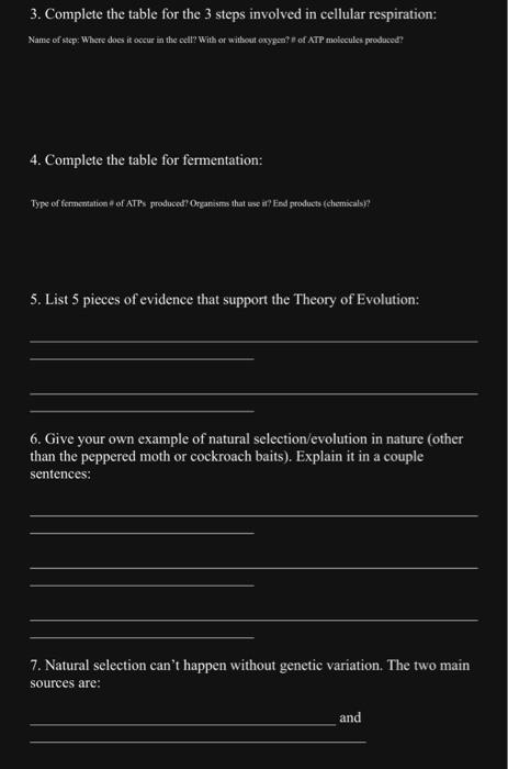 Solved 3. Complete the table for the 3 steps involved in | Chegg.com