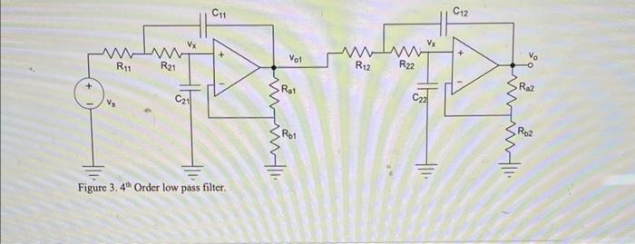 Figure 3.,4th Order low pass filter.The circuit in | Chegg.com