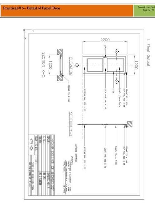 Practical \# 5-Detail of Panel Door Notes: This is | Chegg.com