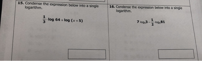 Solved 15. Condense the expression below into a single | Chegg.com