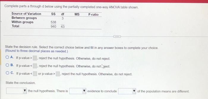 Solved Complete parts a through d below using the partially | Chegg.com