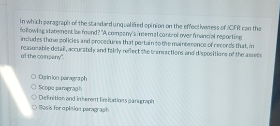 Solved In which paragraph of the standard unqualified | Chegg.com
