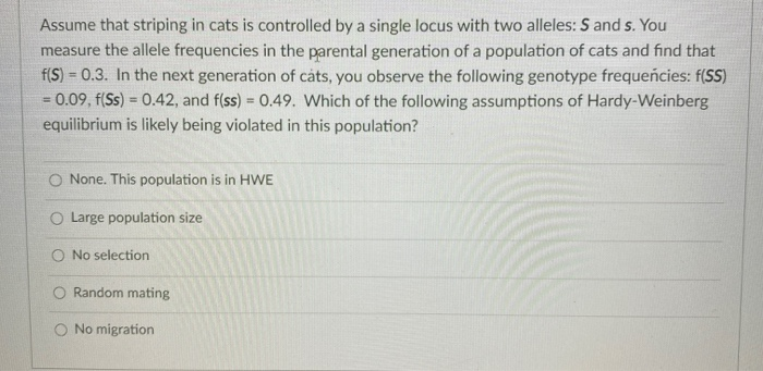 Solved Assume that striping in cats is controlled by a | Chegg.com