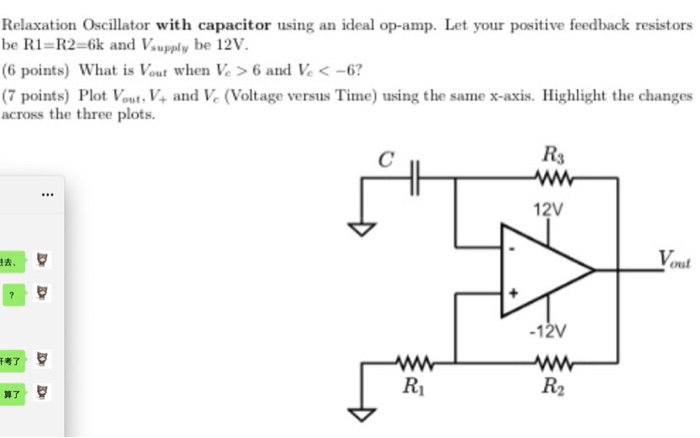 Solved Relaxation Oscillator with capacitor using an ideal | Chegg.com