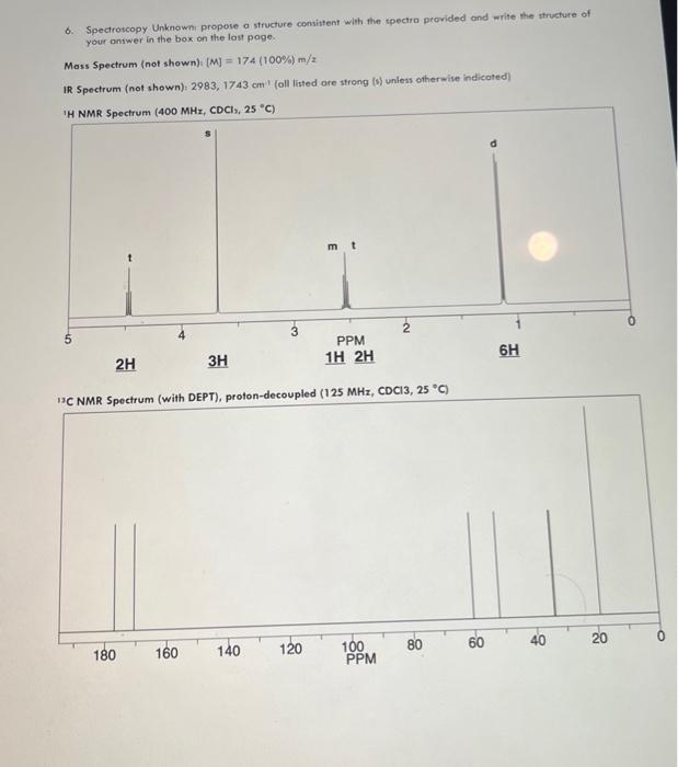 Solved 1. For the following, please identify if the 'H NMR | Chegg.com