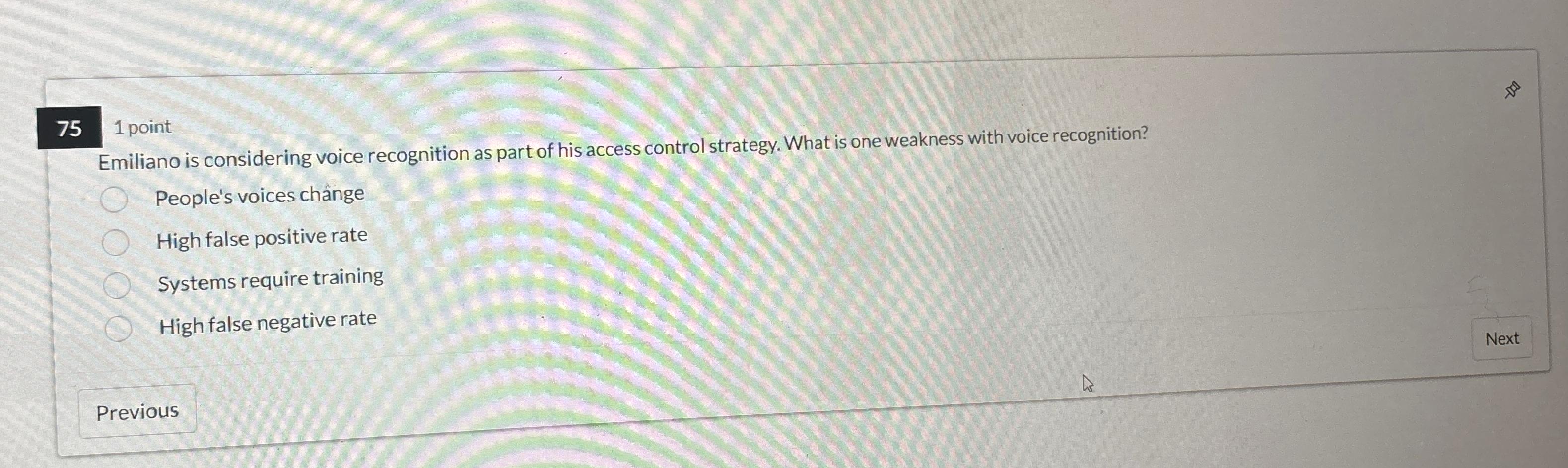 Solved 751 ﻿pointEmiliano is considering voice recognition | Chegg.com